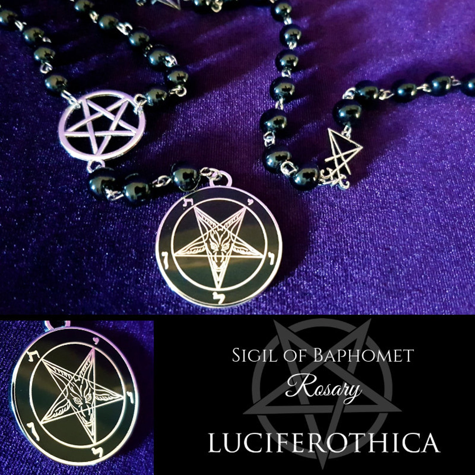 Sigil of Baphomet Rosary (bessy Version) - Occult Rosary Left Hand Path ...