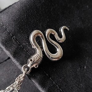 Serpent Collar Pin in Silver Tone - Triple Serpentine Chain Lapel Pin ...