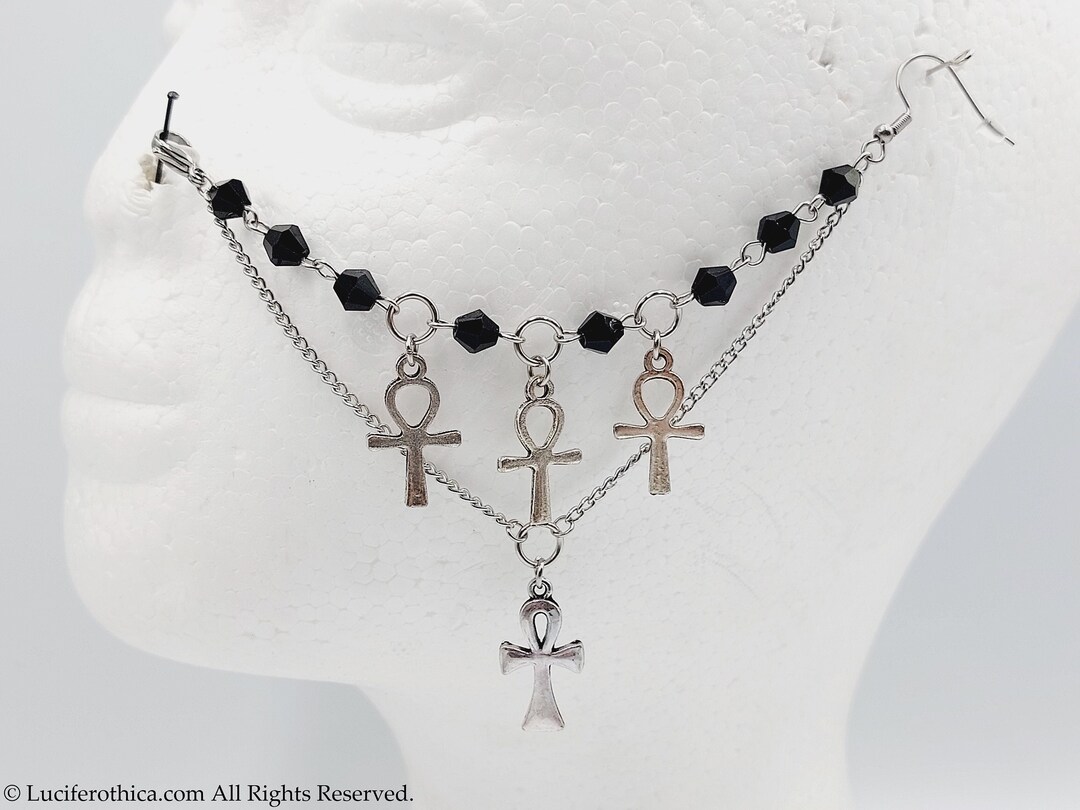 Traditional Gothic Ankh Nosechain - Goth Gothic Occult Vampire Nose ...