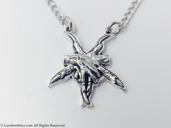 Devil's Handshake Inverted Pentagram Pendant Occult - Etsy