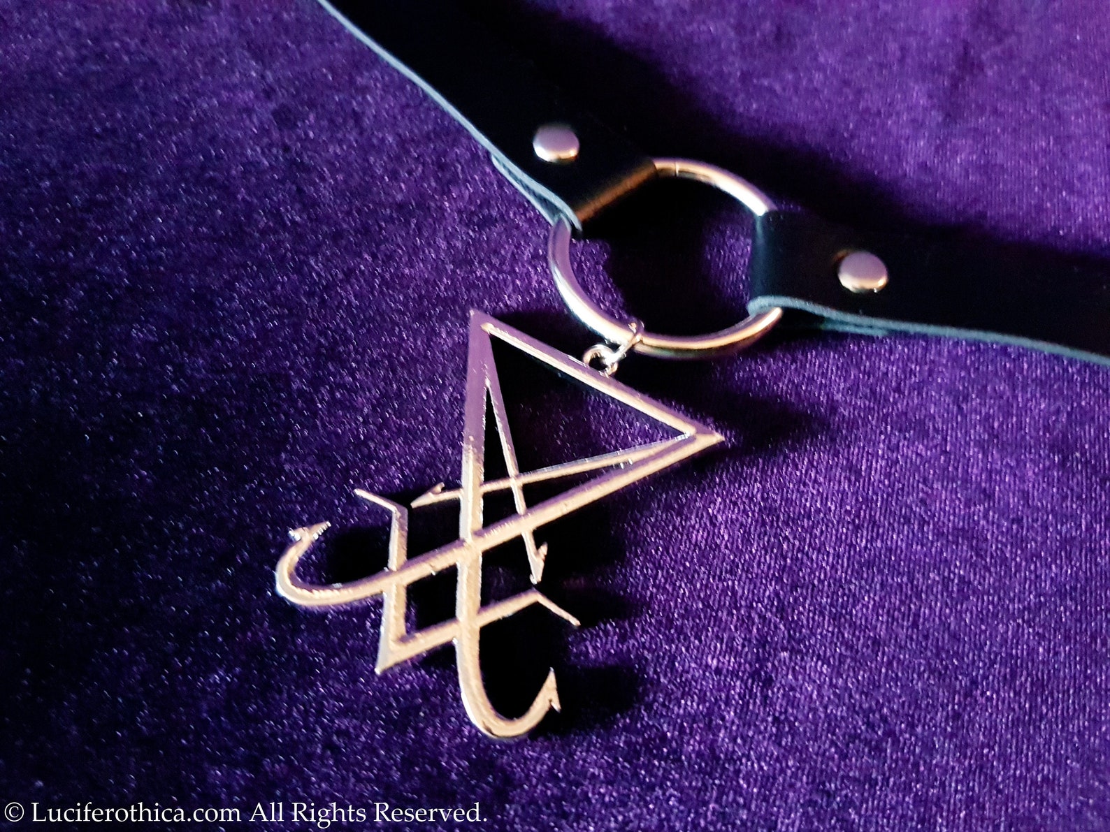 Sigil of Lucifer Ring Choker (new Design) - Occult Luciferian Sm Goth ...