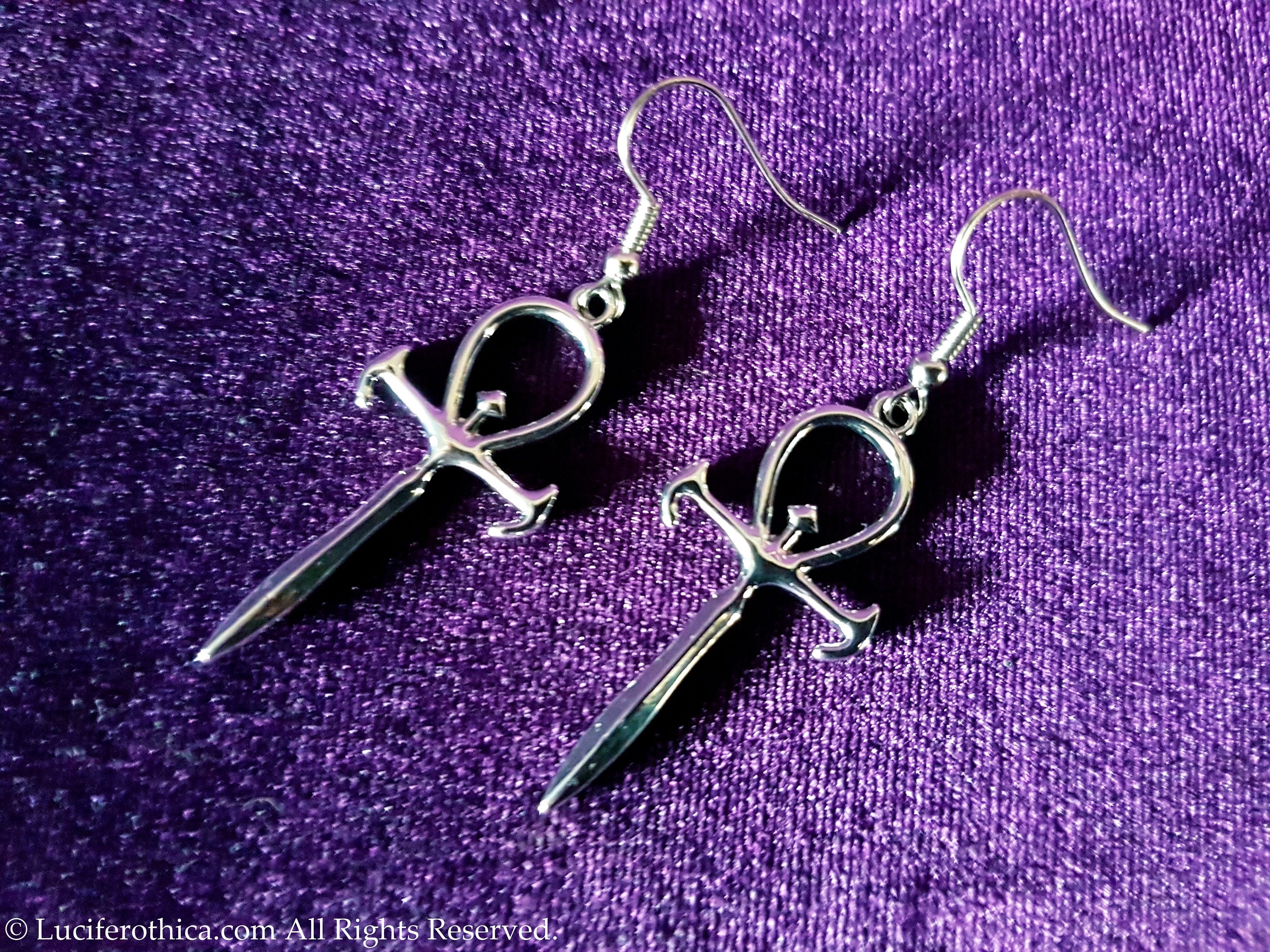 Vampire Ankh Earrings (2 styles) - (Smaller Design then the originals)