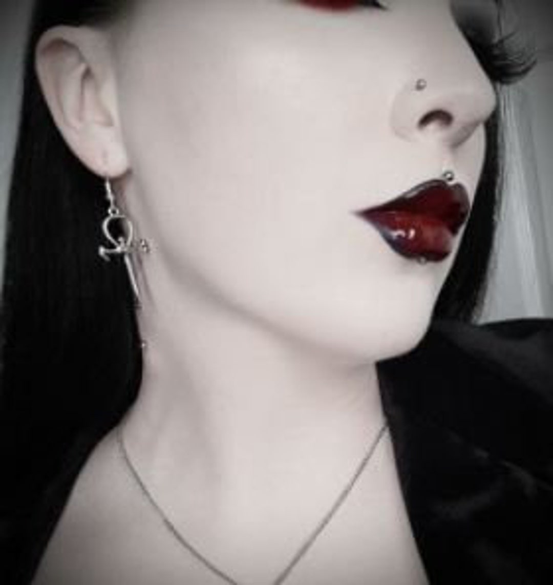 Vampire Ankh Earrings (2 Styles)- Occult Vampire Nosferatu Ankh ...