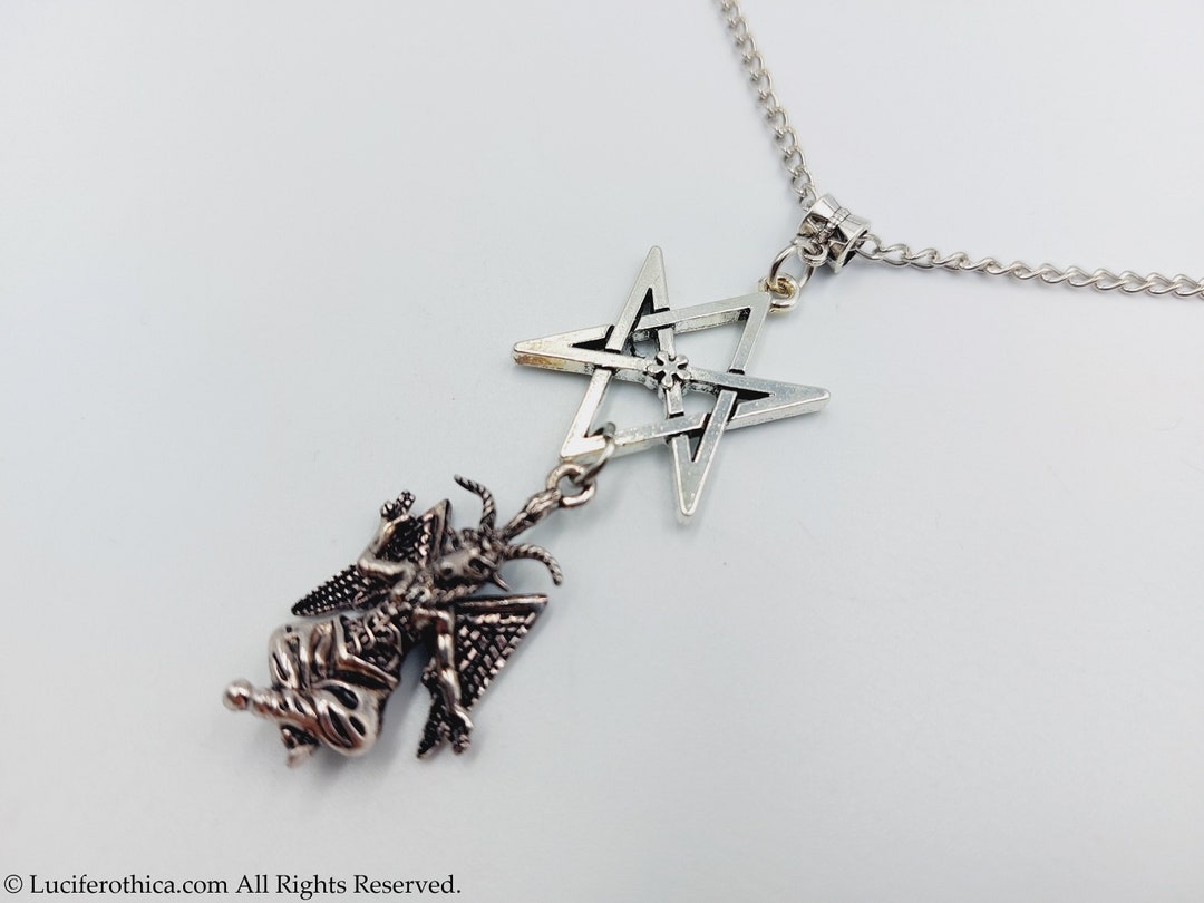 Thelema Baphomet Unicursal Hexagram Pendant Occult Path Sigil of ...