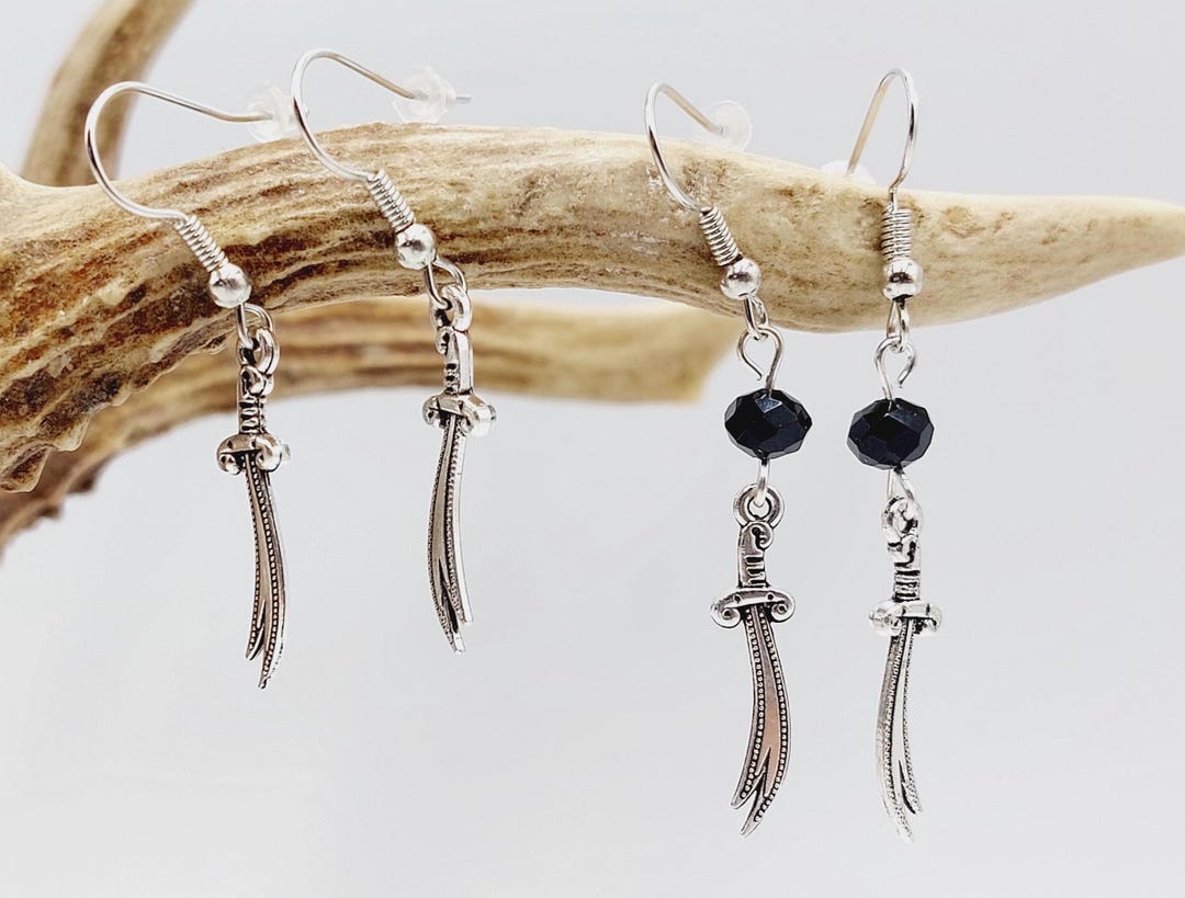 Mini Double Pointed Scimitar Sword Earrings - Zulfiqar Fiqar Sword ...