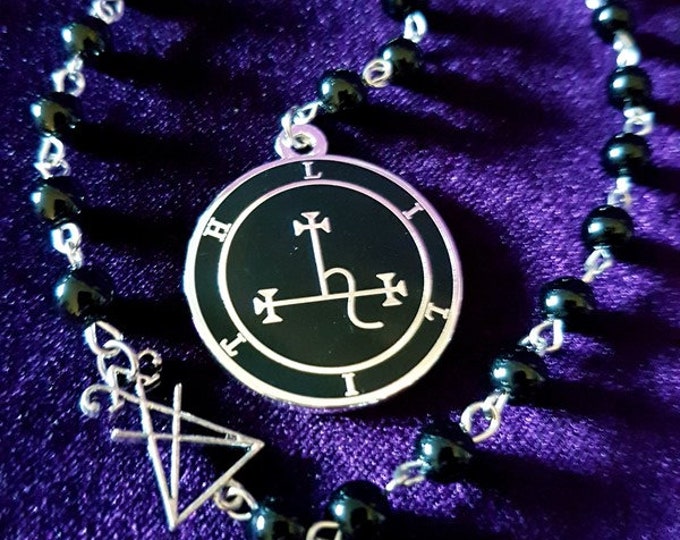 Sigil of Lilith Rosary Occult Left Hand Path Seal of Lilith Cloisonne ...