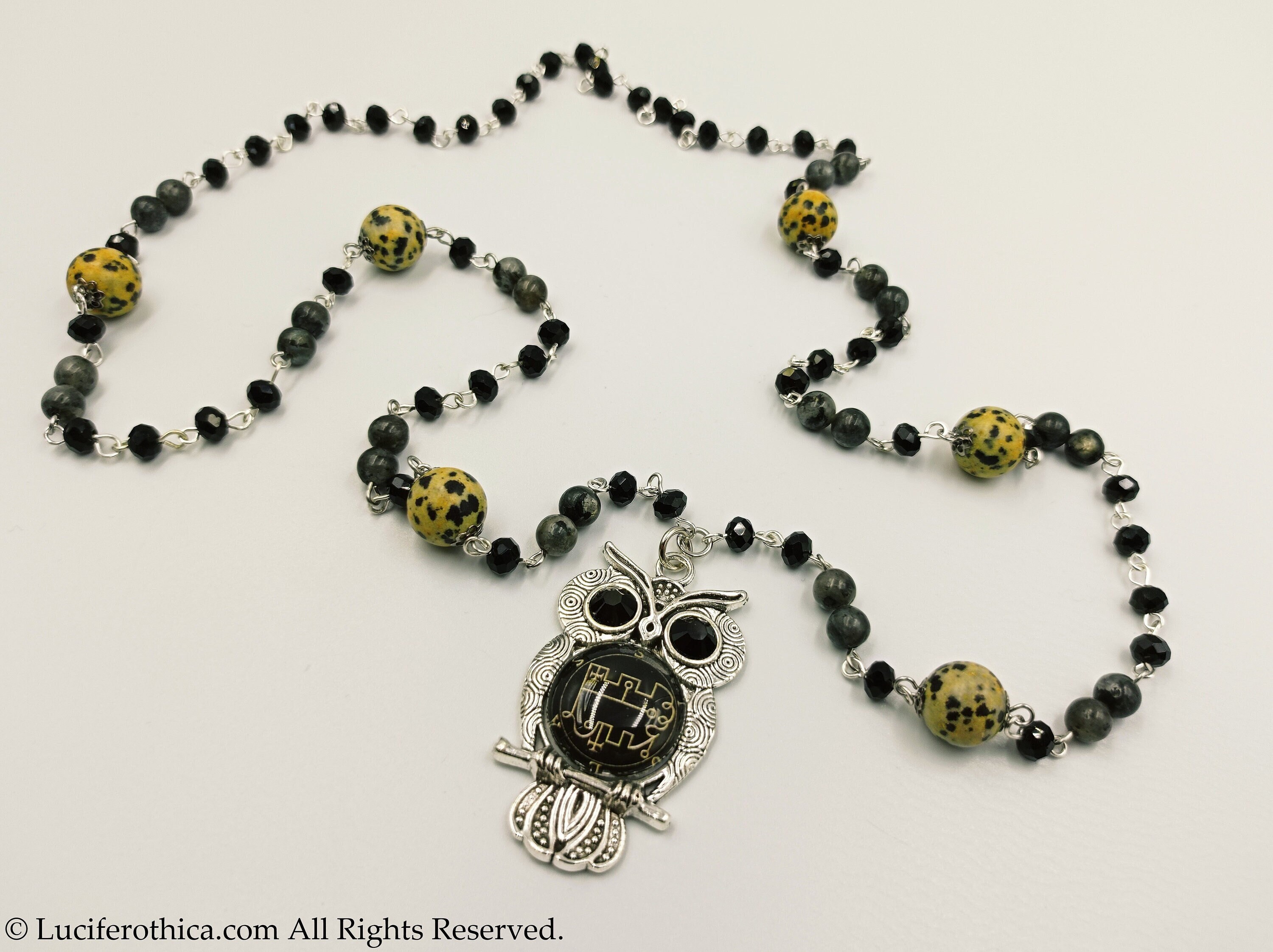 Sigil of Stolas Owl Rosary Necklace (2 Options)