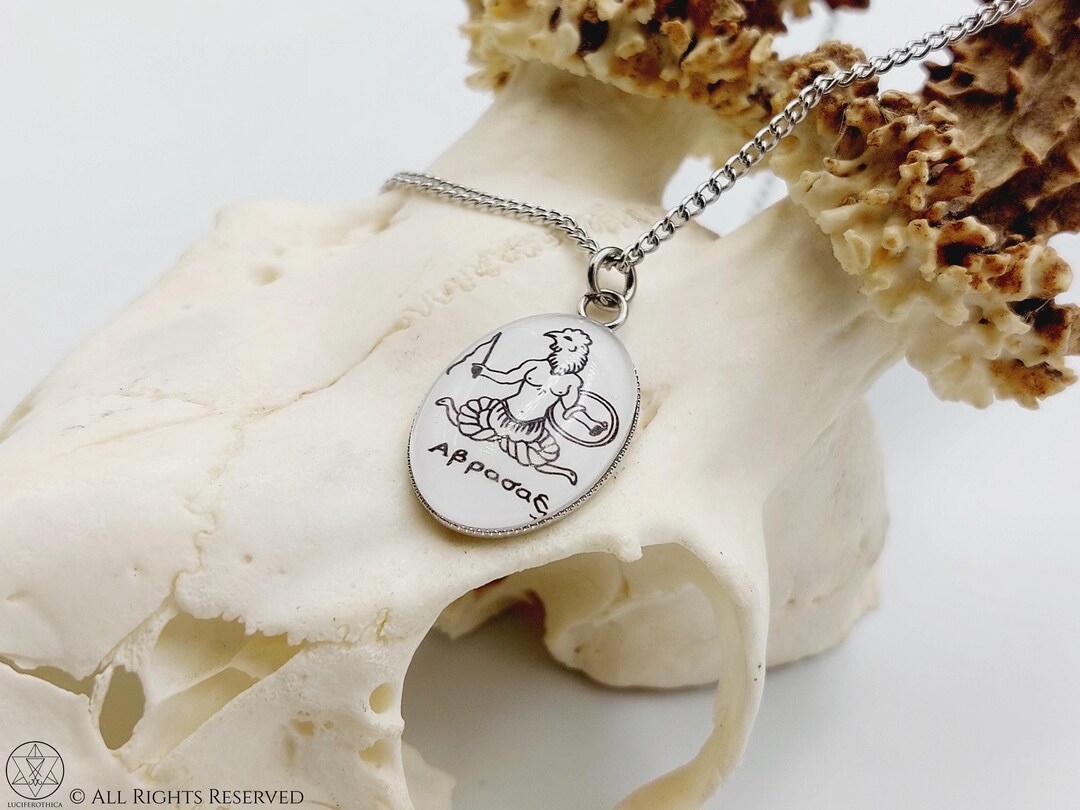 Abraxas Medallion Necklace - Occult Great Archon Pendant Abrasax ...