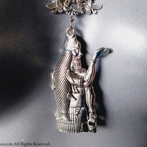 Apkallu / Abgal Fishman Demi-god Sage Oannes Shell Necklace - Sodalite ...