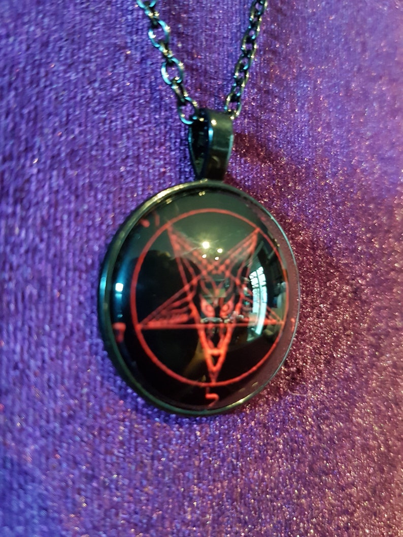Red Sigil of Baphomet Dome Pendant - Bessy Version Occult Sigil of ...
