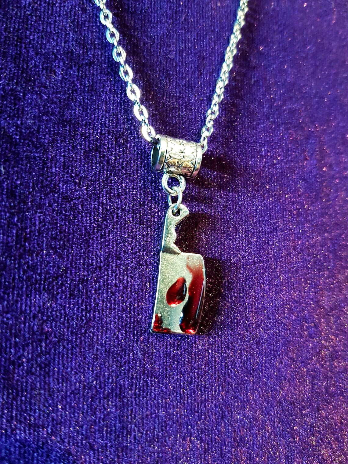 Bloody Cleaver Horror Pendant Halloween red resin blood meat | Etsy