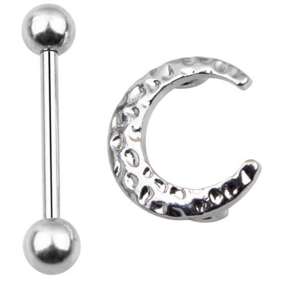 Crescent Moon Nipple Piercing