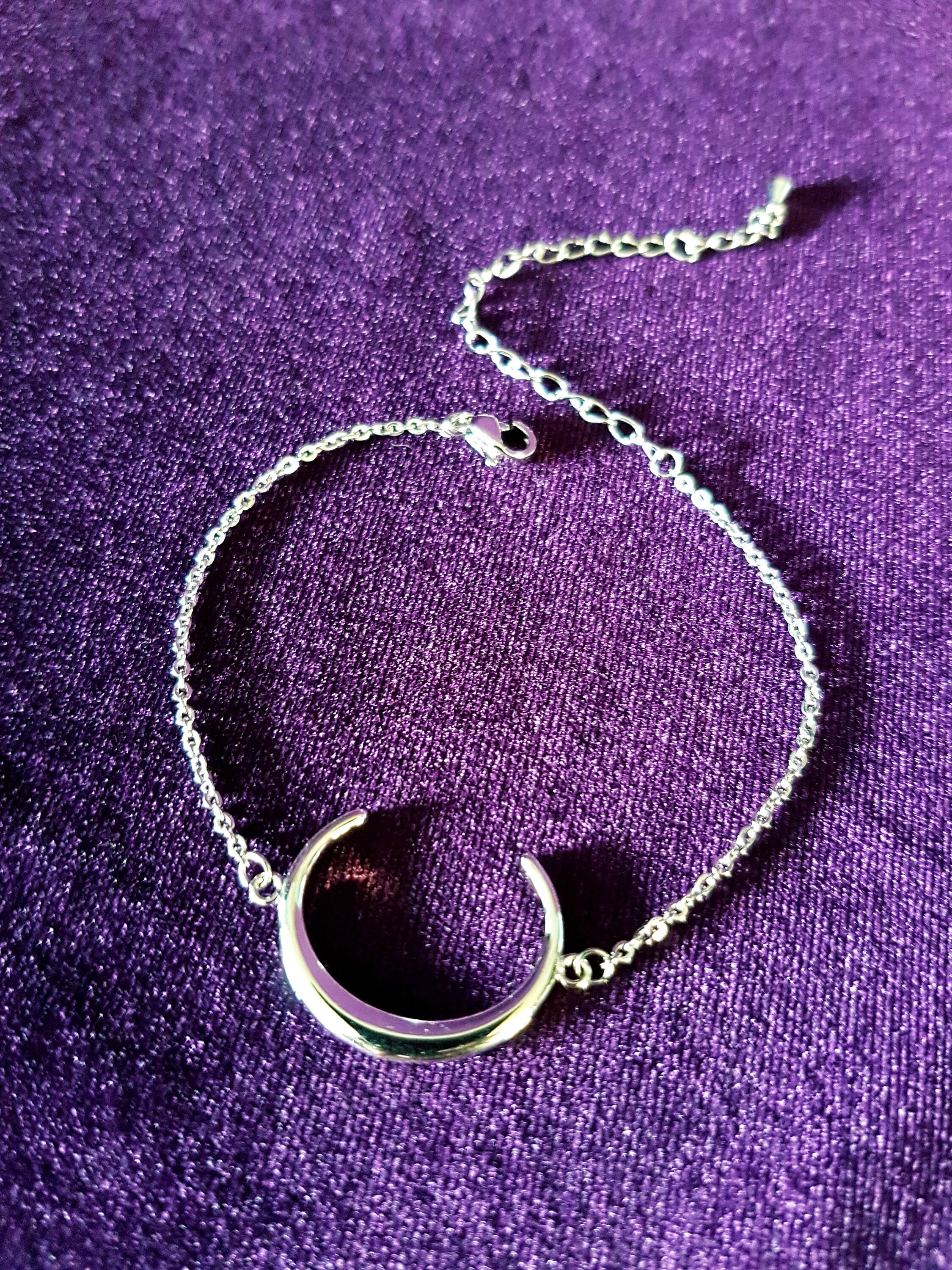 Elegant Crescent Moon Bracelet - occult gothic goth jewellery
