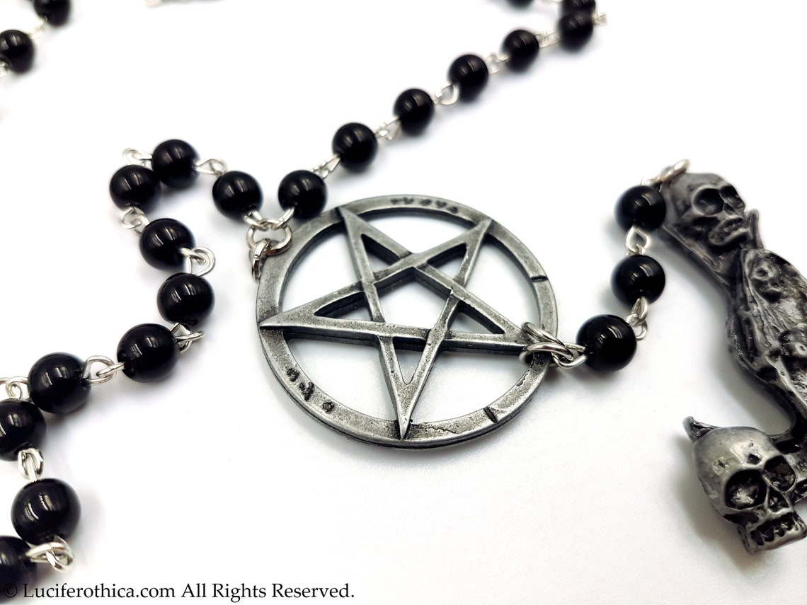 Satanic Inverted Cross Rosary Occult Rosary Left Hand Path - Etsy