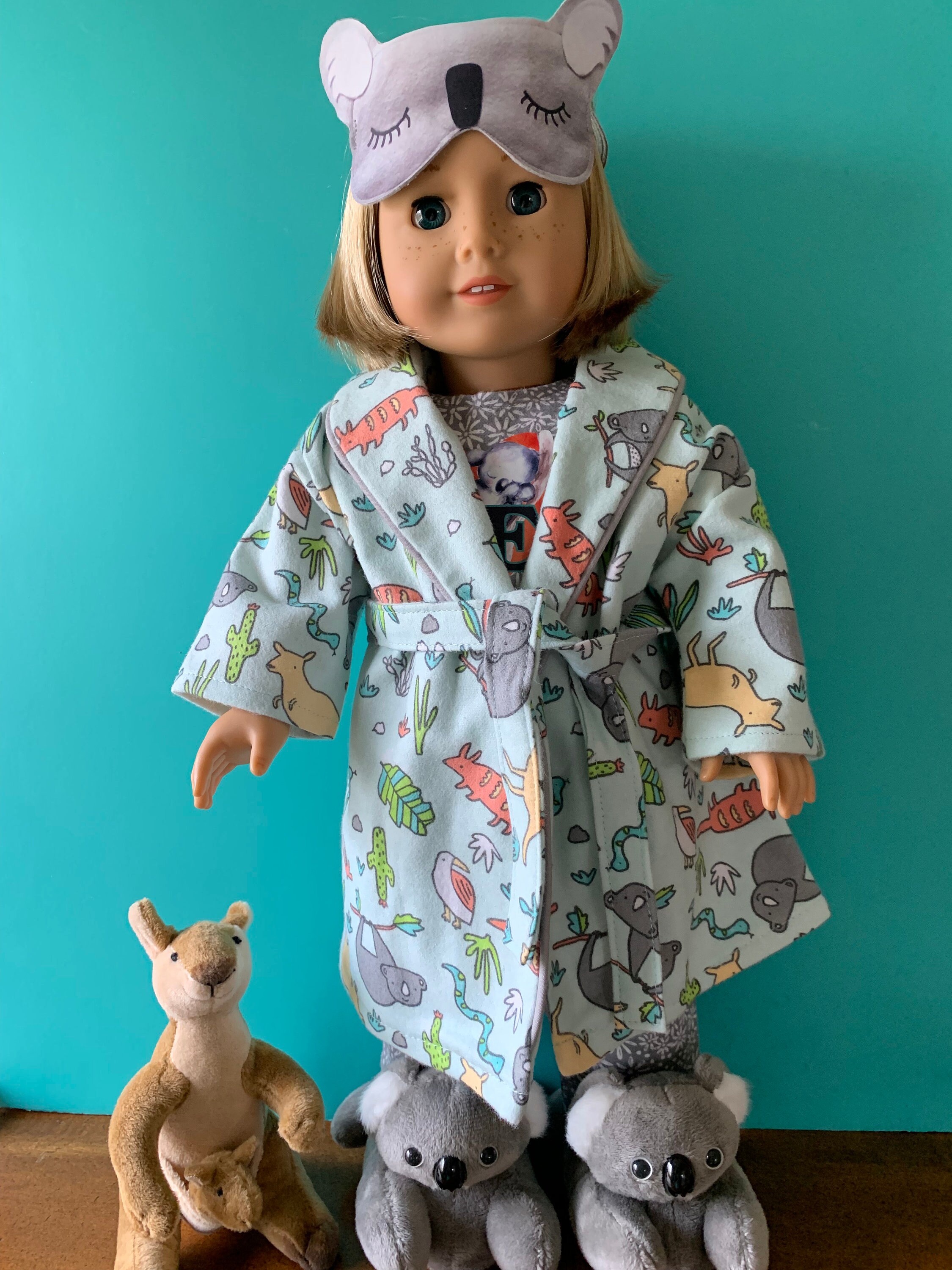 Koala/kangaroo Flannel Robe, Koala Flannel Pj's, Koala Slippers, Plush ...
