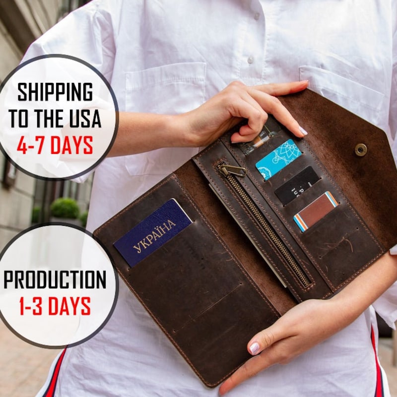 Leather Travel Document Wallet - Etsy