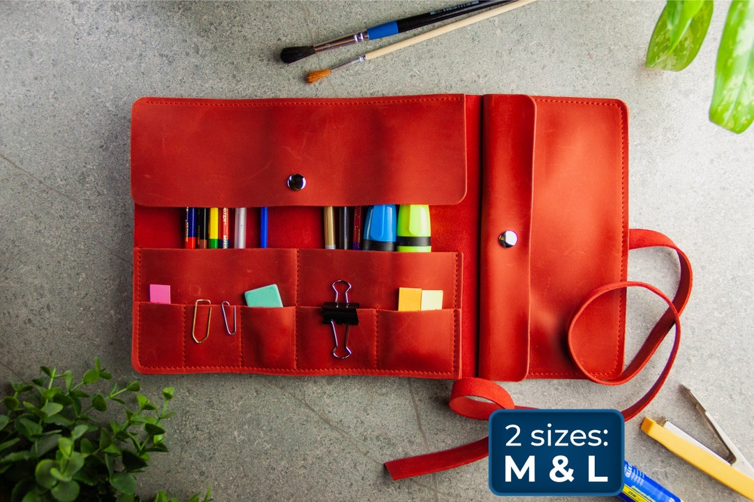 Pencil and Pen Roll With Pocket, Pencil Case, Pencil Pouch, Pen Case ...