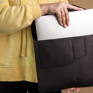 MacBook Pro 16 Sleeve Leather, Black Leather Laptop Case , MacBook Air ...