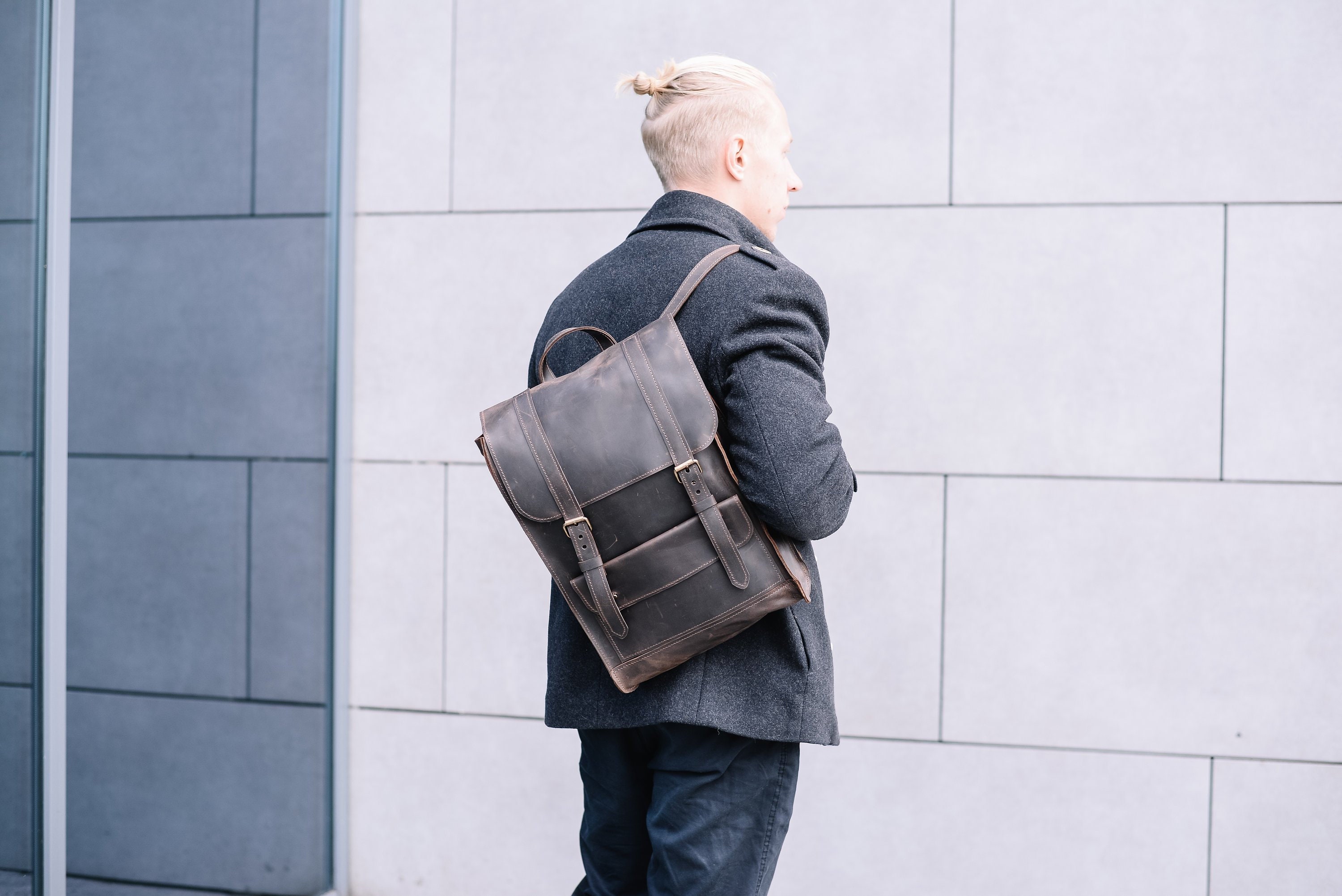 Leather Backpack Men,black Leather Backpack,rucksack,rucksack Backpack ...