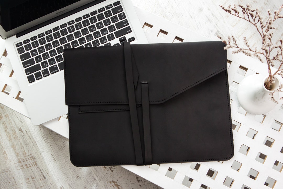 MacBook Pro 16 Sleeve Leather, Black Leather Laptop Case , MacBook Air ...