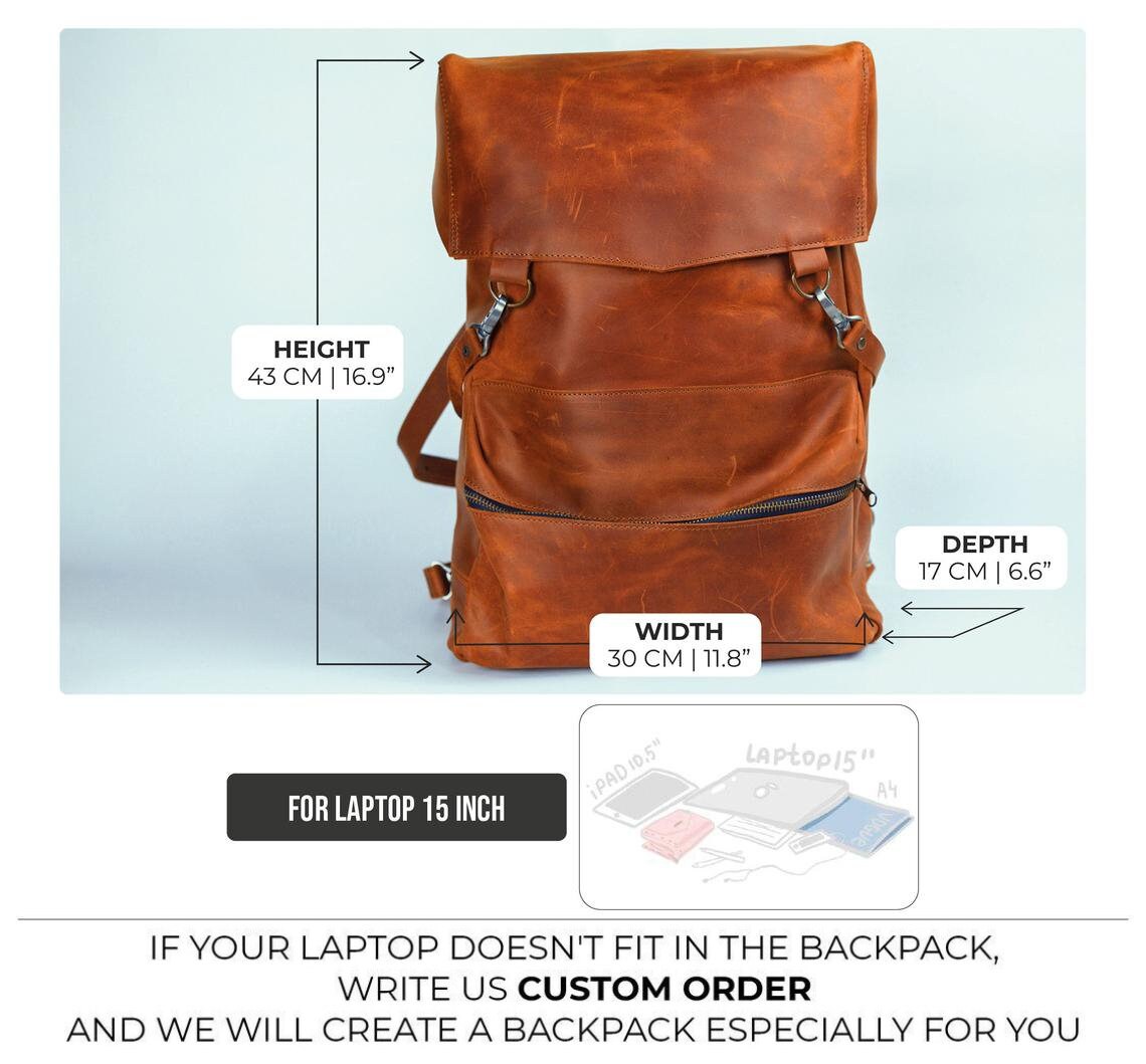BackpackLeather backpackBrown leather backpackRucksackmen | Etsy
