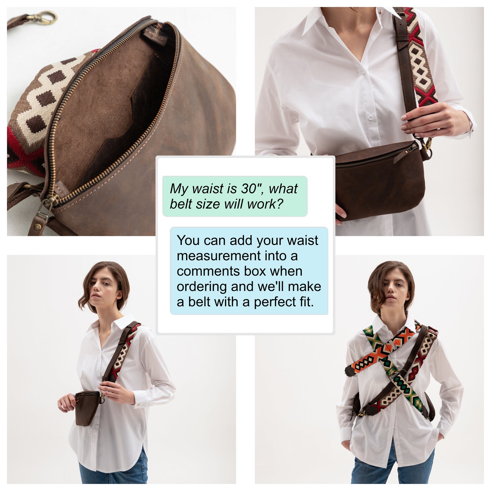 Hip Bag Leather Belt Bag Leather Hip Bag Belt Bag Waist Bag - Etsy