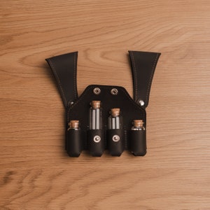 Leather Potion Bottle Belt Holder, Belt Potion Pouch, Potion Holder for 4 Bottles, Medieval Belt ...