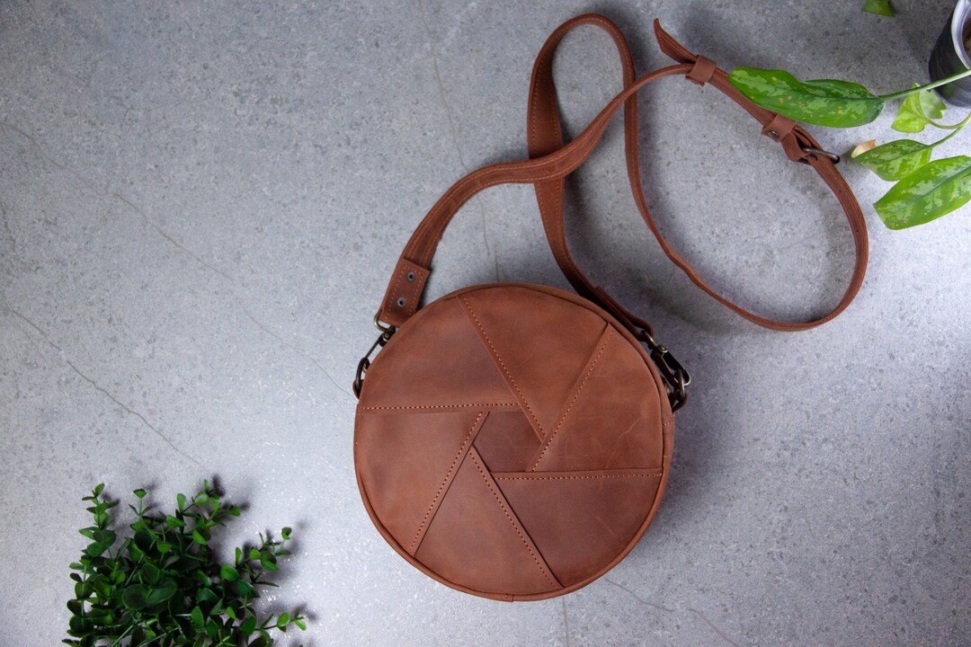 Leather Round Bag,crossbody Bag Women,crossbody Purse Leather,crossbody ...