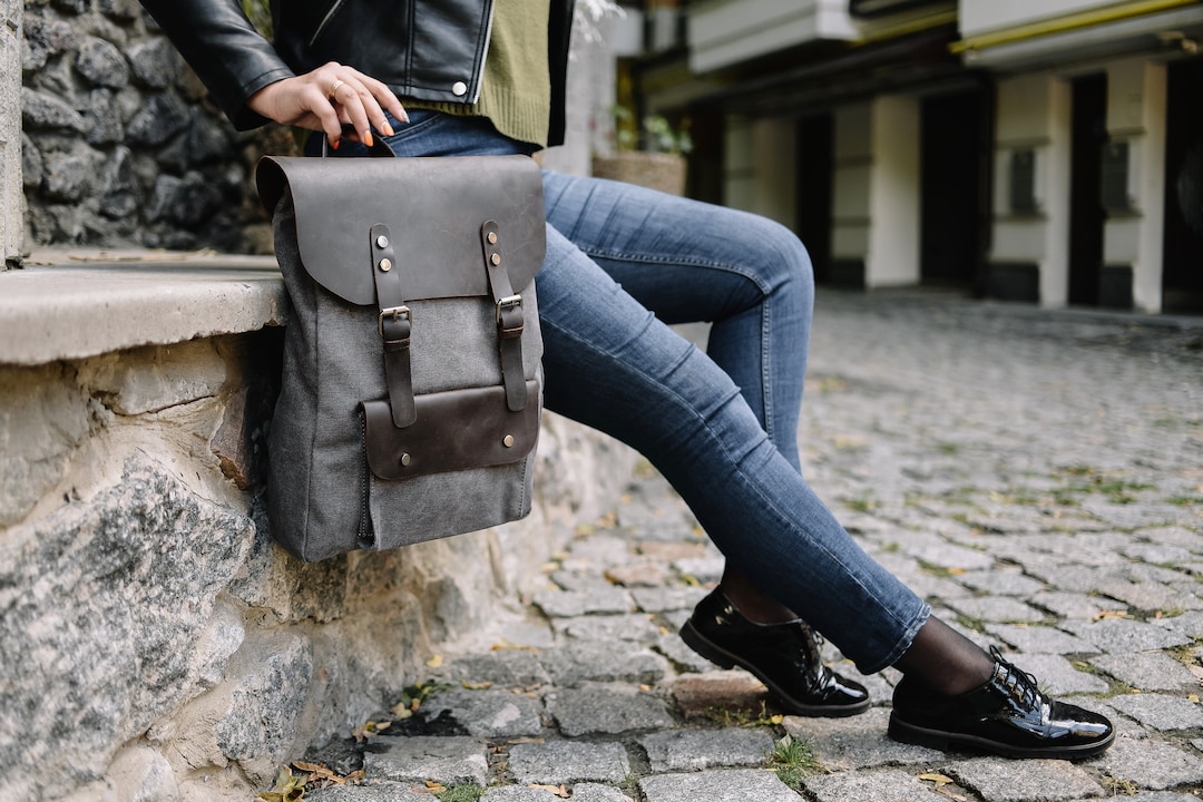 Wanderlust Bacpack,travel Backpack,canvas Backpack,backpack Men,leather ...