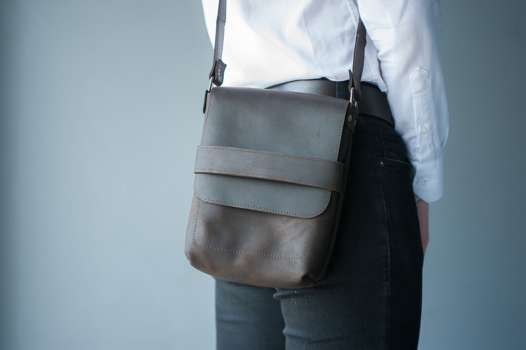 Brown Crossbody Bag Men, Small Crossbody Bag Men, iPad Mini Bag Men ...