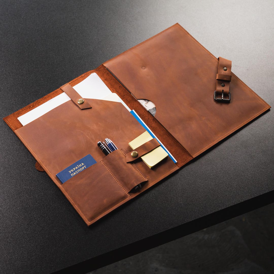 Personalized Leather Padfolio, Portfolio for Men, Leather Laptop ...