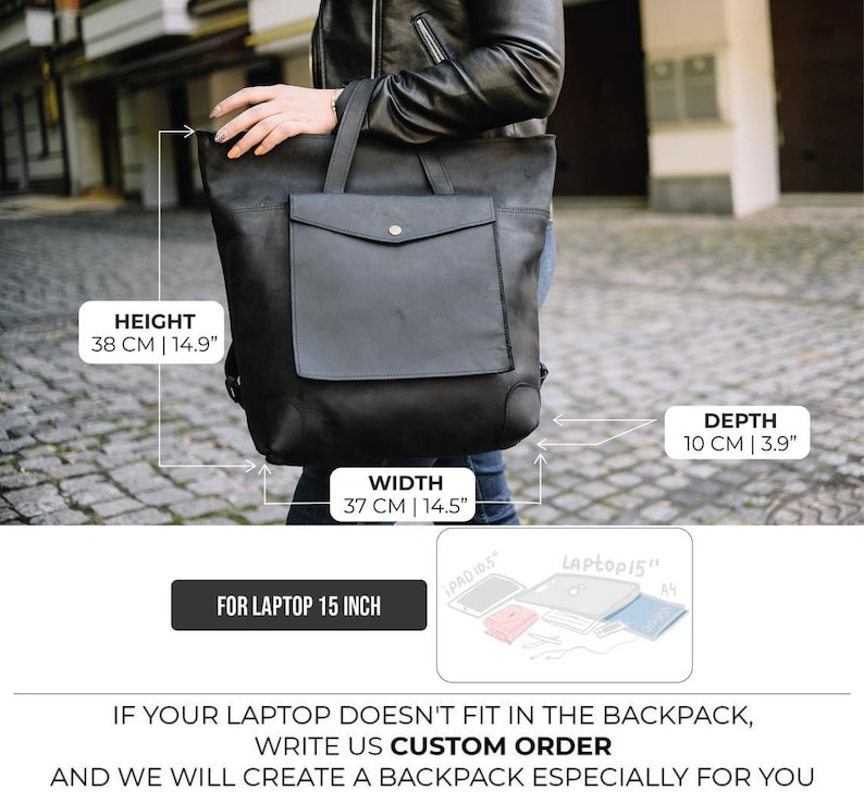 Convertible Backpack Men Leather Convertable Backpack | Etsy