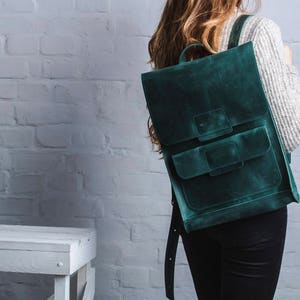 Large Green Backpacklaptop Backpackbackpack for - Etsy