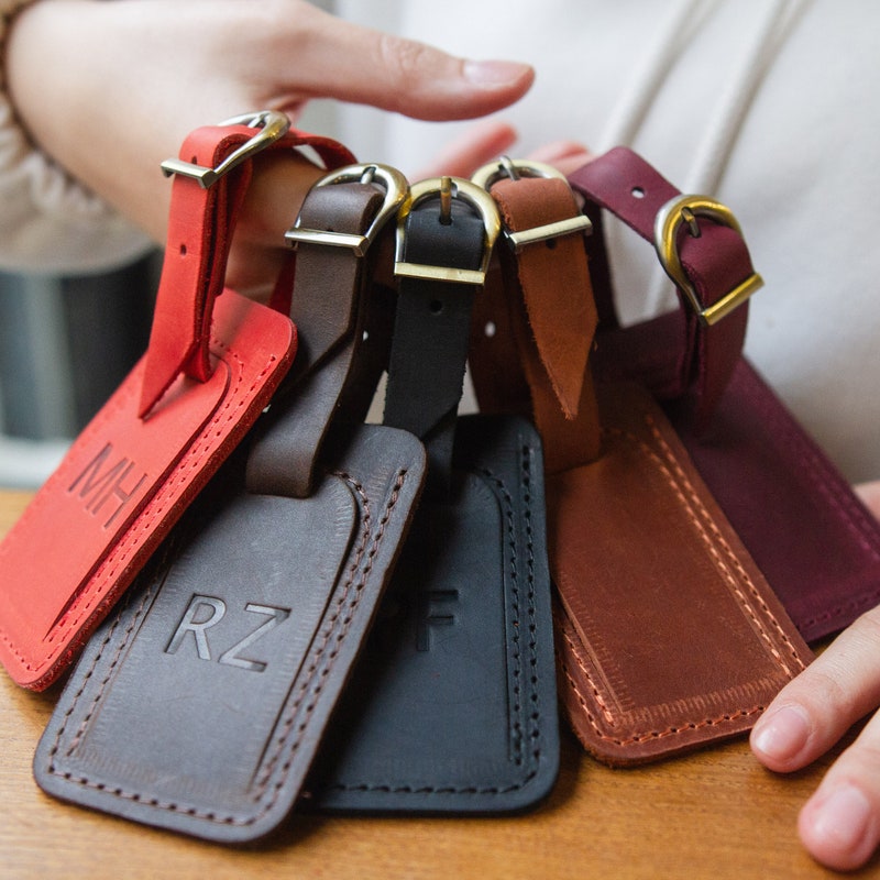 Leather Luggage Tag - Etsy