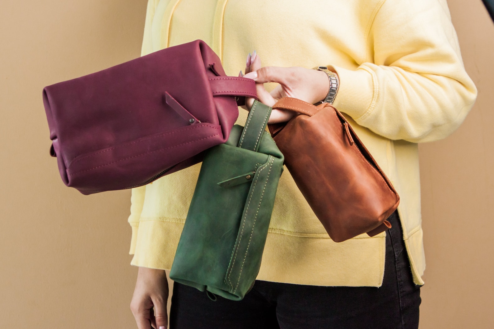 Dopp Kit Womenleather Toiletry Bag Womendopp Kit | Etsy