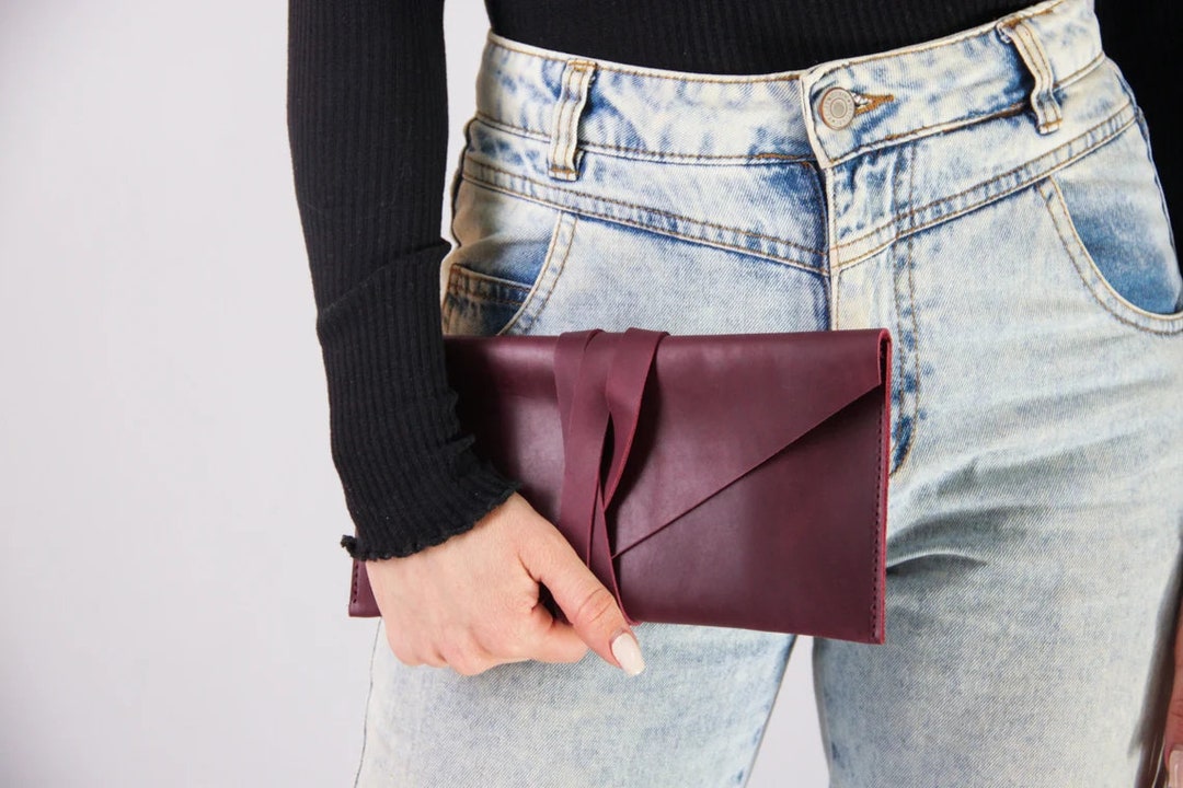 Leather Envelope Clutch Leather Envelope Pouch Christmas - Etsy