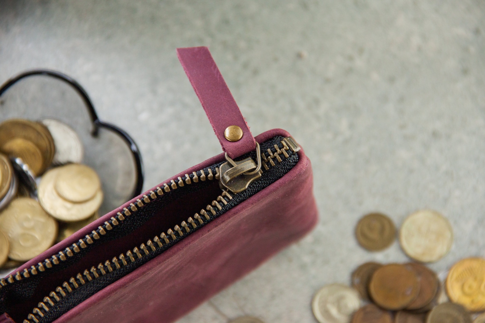 Leather Coin Pouch With Zipper,zippered Pouch Leather,coin Purse Zipper ...
