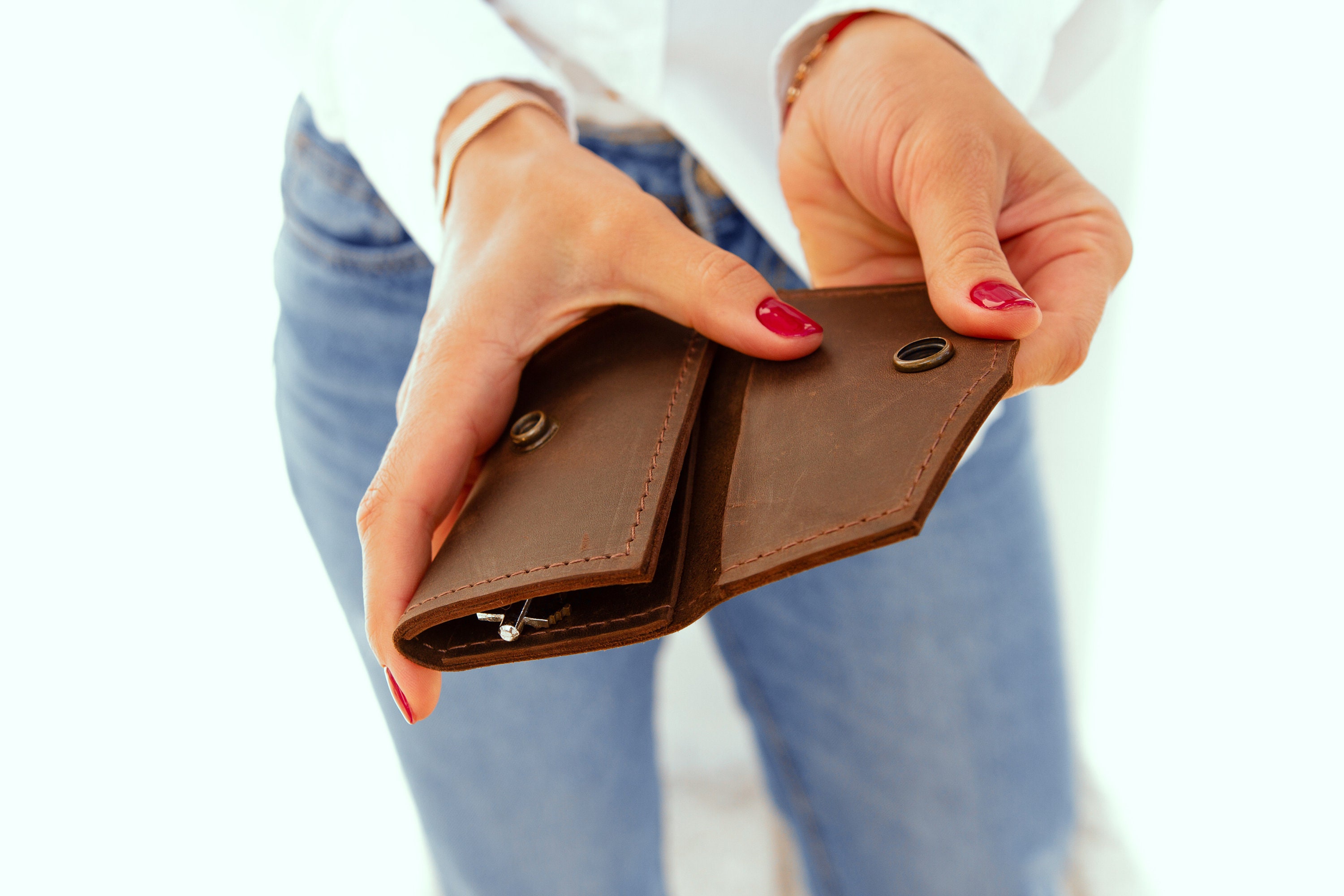 Leather Key Pouch, Key Wallet, Leather Keyring,key Holder for 6 Keys ...