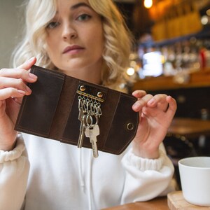 Key Case, Key Wallet, Leather Key Pouch, Key Wallet for 6 Keys, Key ...