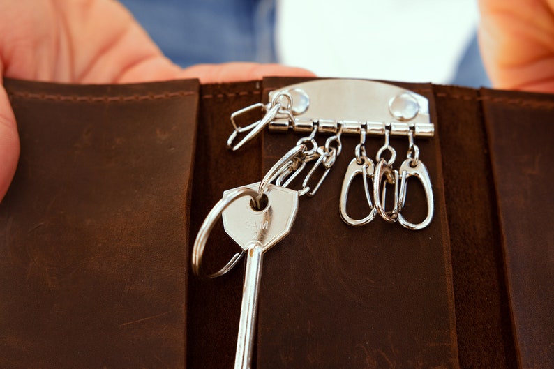Leather Key Pouch Key Wallet Leather Keyringkey Holder for - Etsy