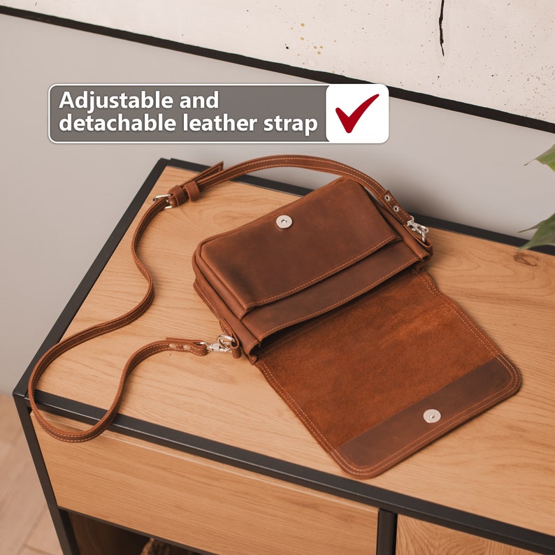 Small Brown Bag, Small Crossbody Bag for Phone and Wallet, Engraved Bag ...