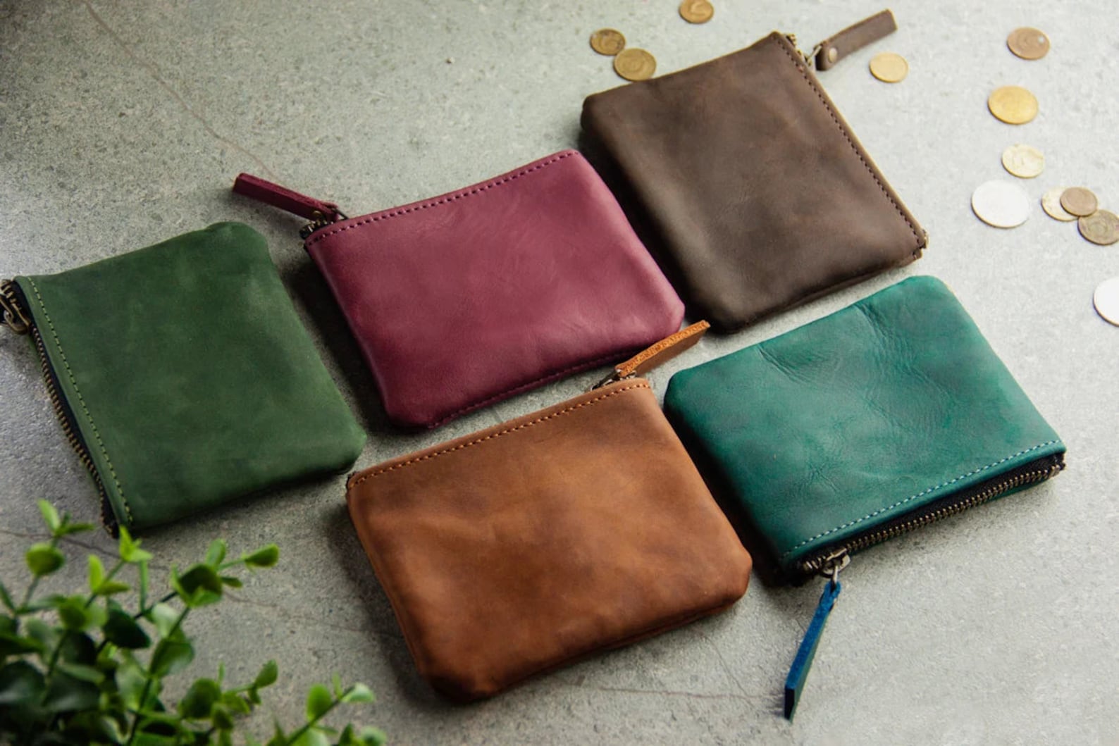 Leather Coin Pouch With Zipper,zippered Pouch Leather,coin Purse Zipper ...
