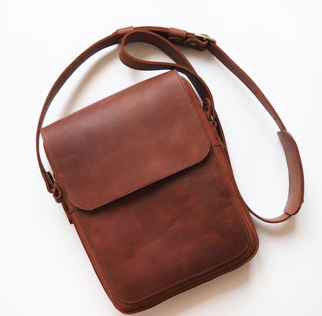 Leather iPad Bag,brown Leather Crossbody Bag,men's Crossbody Bag ...