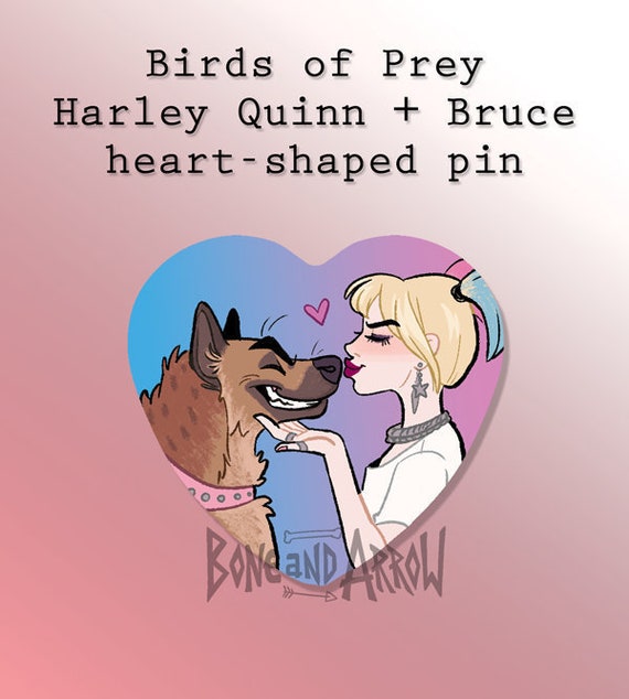 Birds of Prey Harley Quinn and Bruce the Hyena Heart-shaped - Etsy