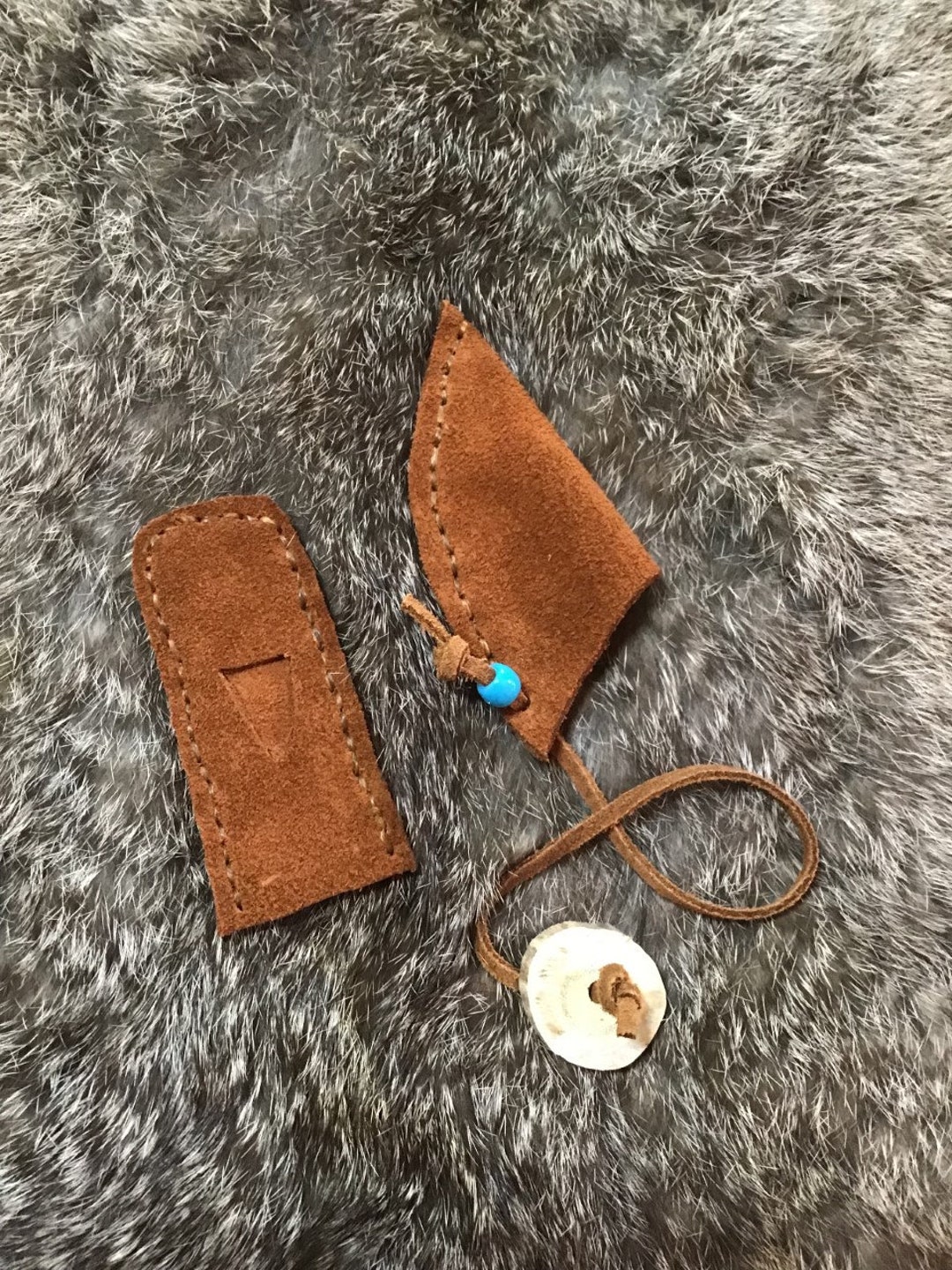 Archery Traditional Leather String Keeper With Bone/antler and Tip ...