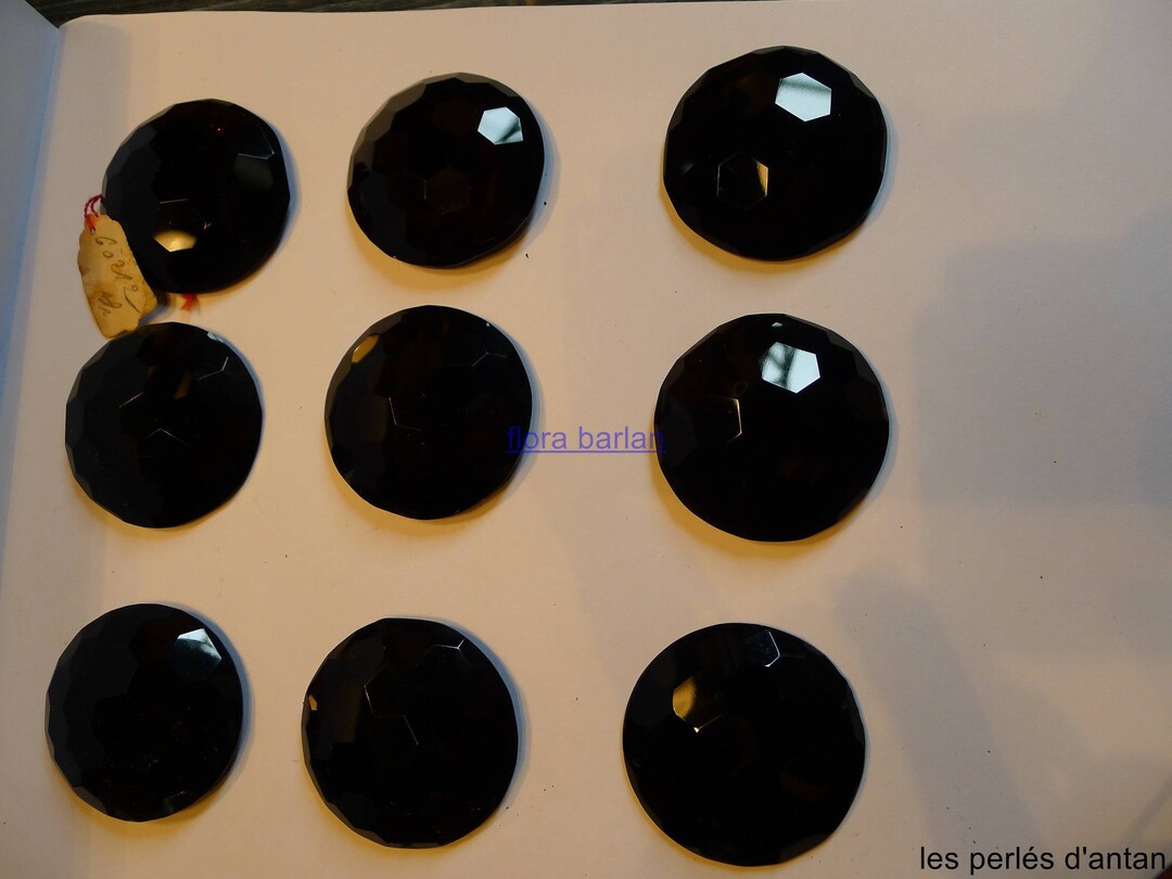 9 French Jet Beads - Etsy
