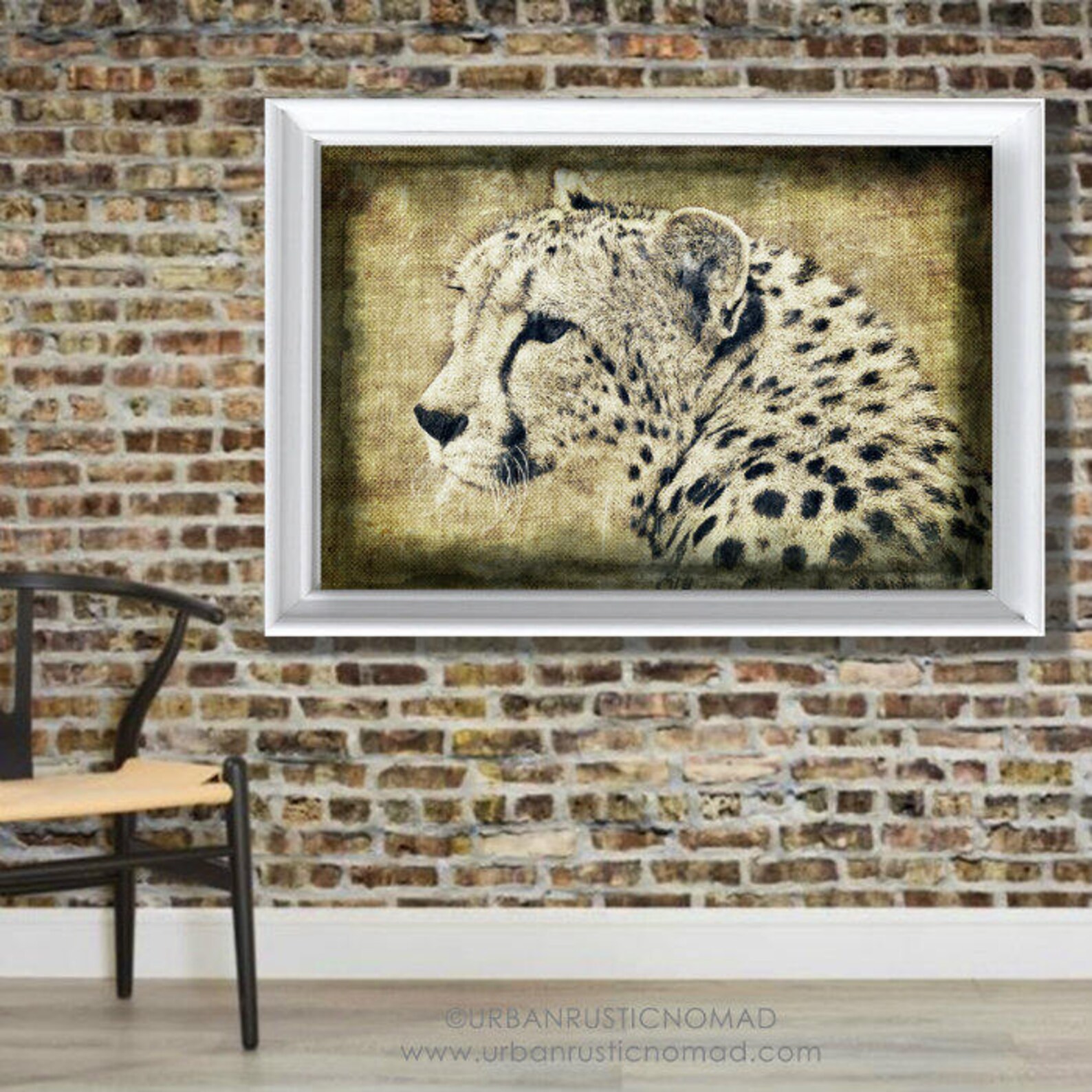 African Cheetah Weathered Sepia Digital Print. Wall Art. Instant ...