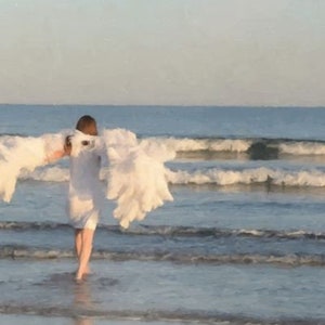 Angel, Angel Wings, Angel Print, Angel Art, Aurora, Beach, Waves ...