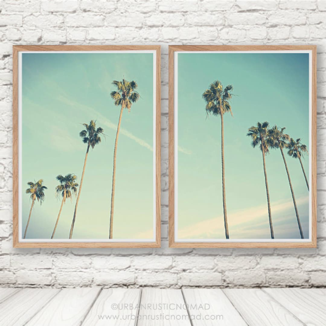 Palm Trees Set of 2, Tropical Decor, Wall Art, Digital Instant Download ...