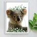Koala Print Koala Australian Animal Print Wall Art Nursery - Etsy